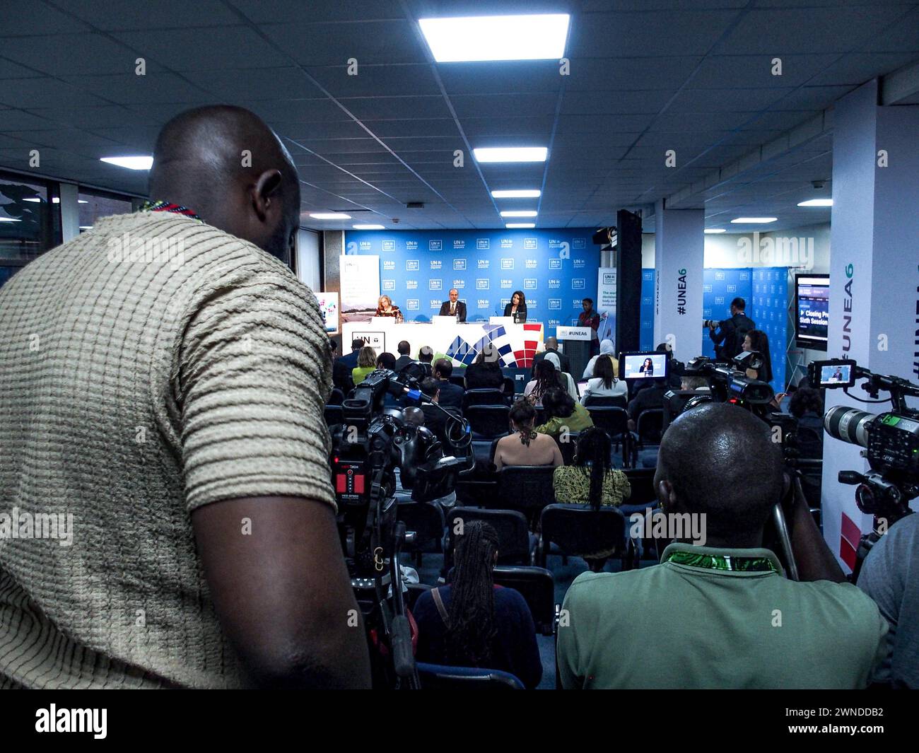 Nairobi, Nairobi, Kenya. 1st Mar, 2024. A Kenyan camera man covers the ...