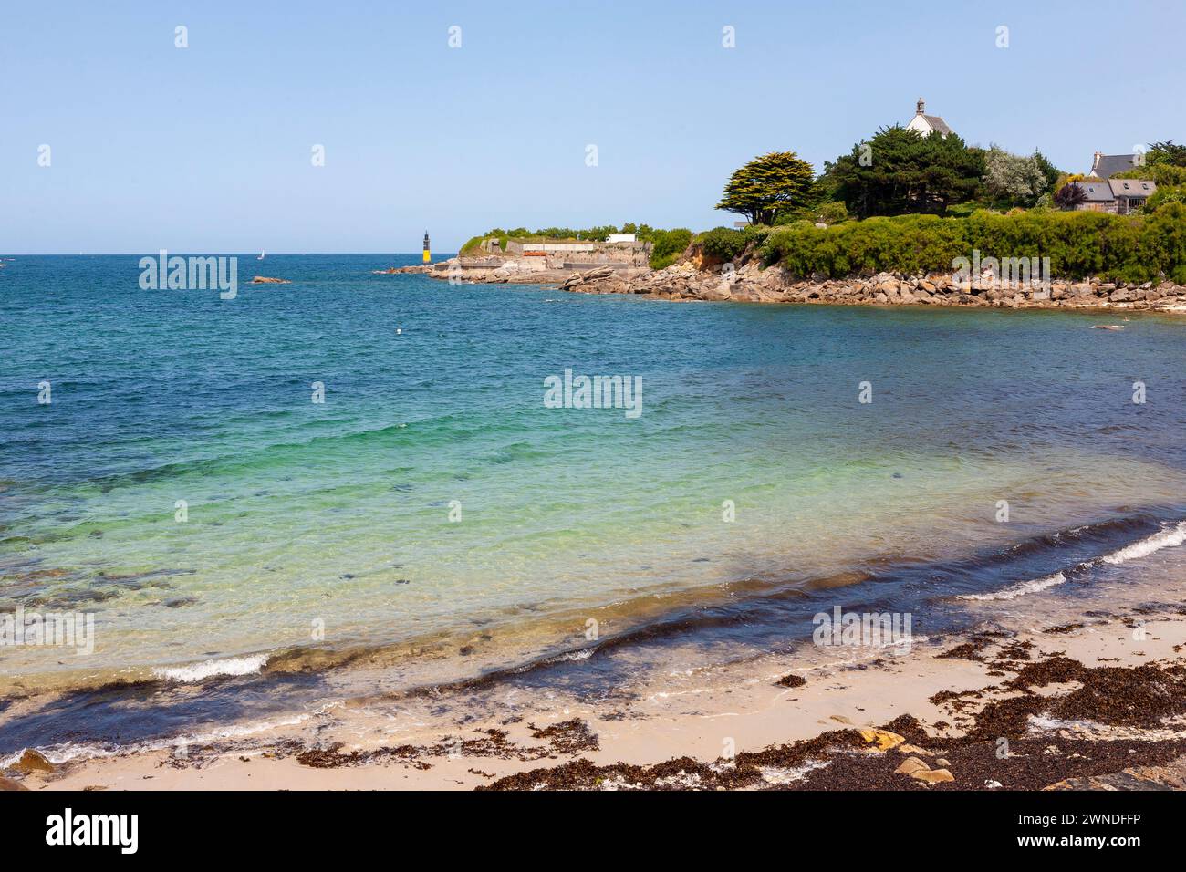 Plage de Porz Ar Gored, an unspoilt beach near the Old Port in Roscoff ...