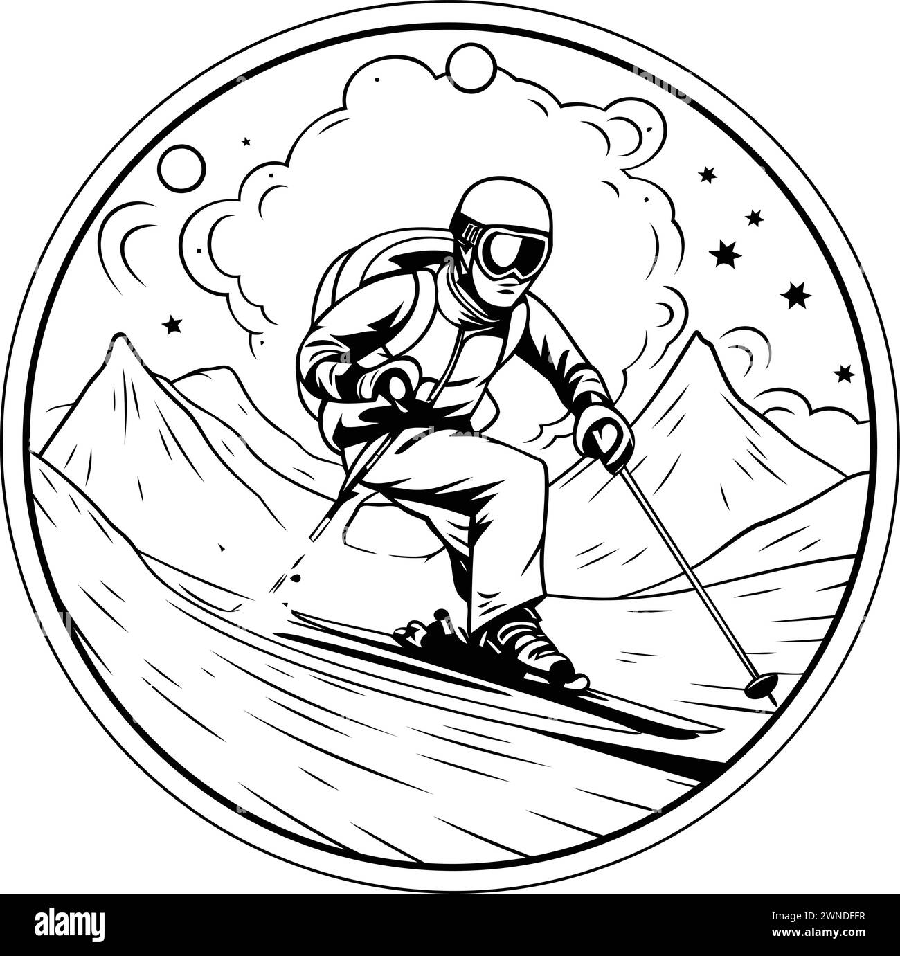 Cartoon slope Black and White Stock Photos & Images - Alamy