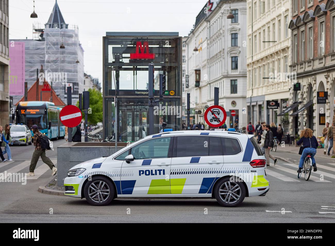 Police car at Nørreport, Copenhagen, Denmark Stock Photo - Alamy