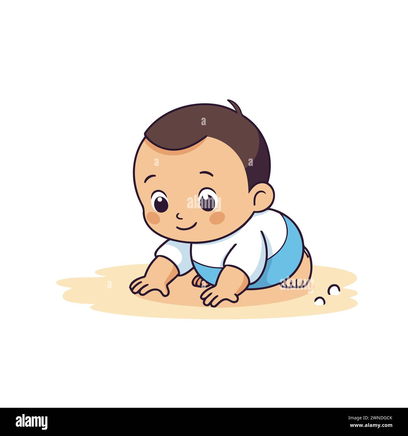 Baby boy crawling cartoon hi-res stock photography and images - Alamy