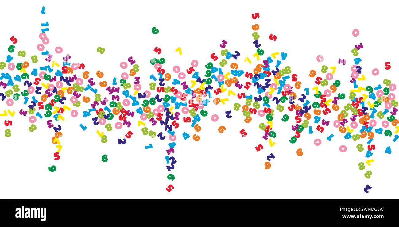 Falling colorful numbers. Math study concept with flying digits ...