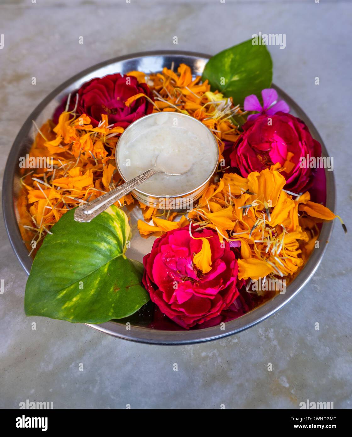 Annaprashan Ceremony: Hindu Tradition of First Rice Eating. Colorfully Decorated Silverware with ...