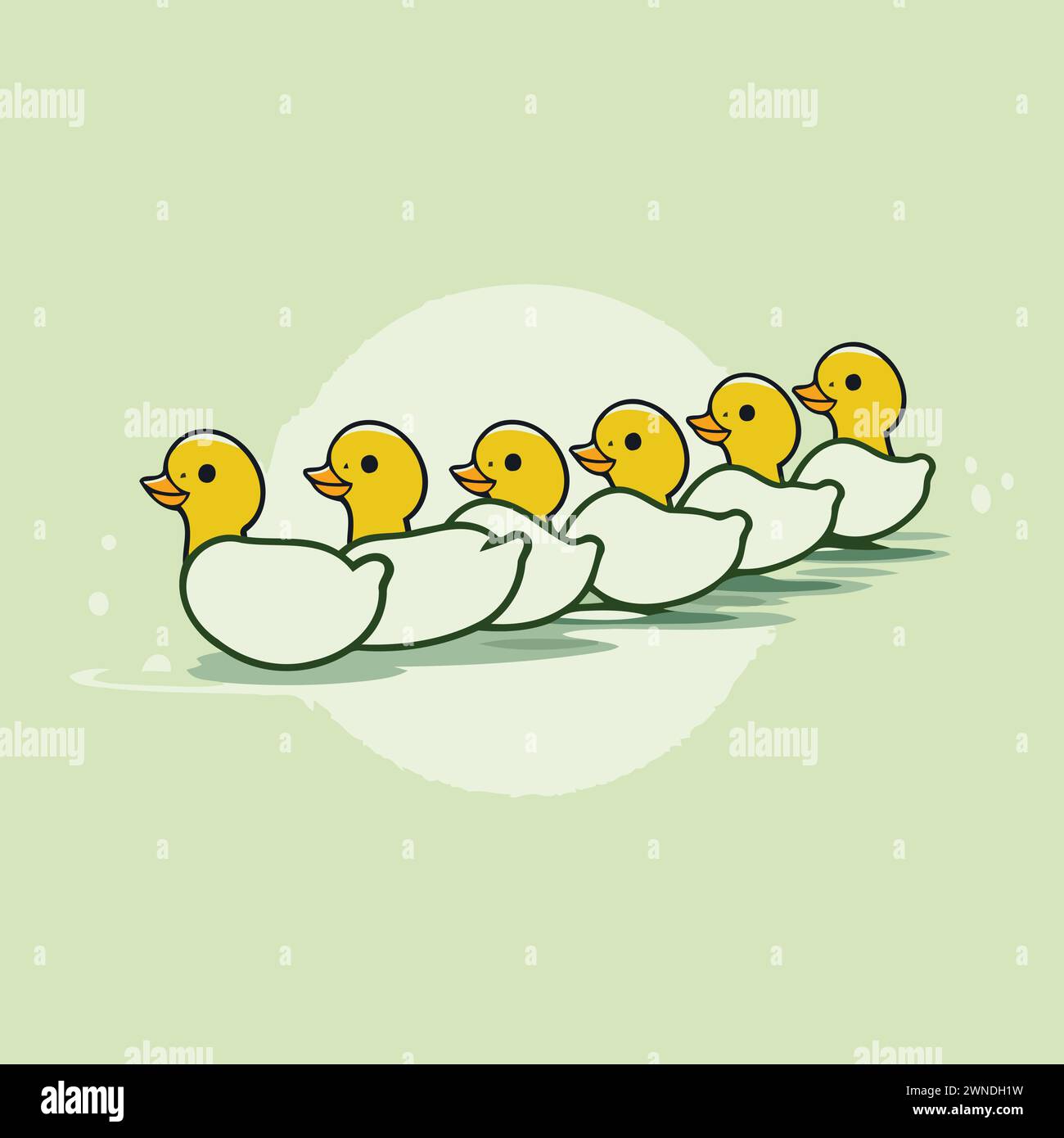 Duck illustration in a row hi-res stock photography and images - Alamy