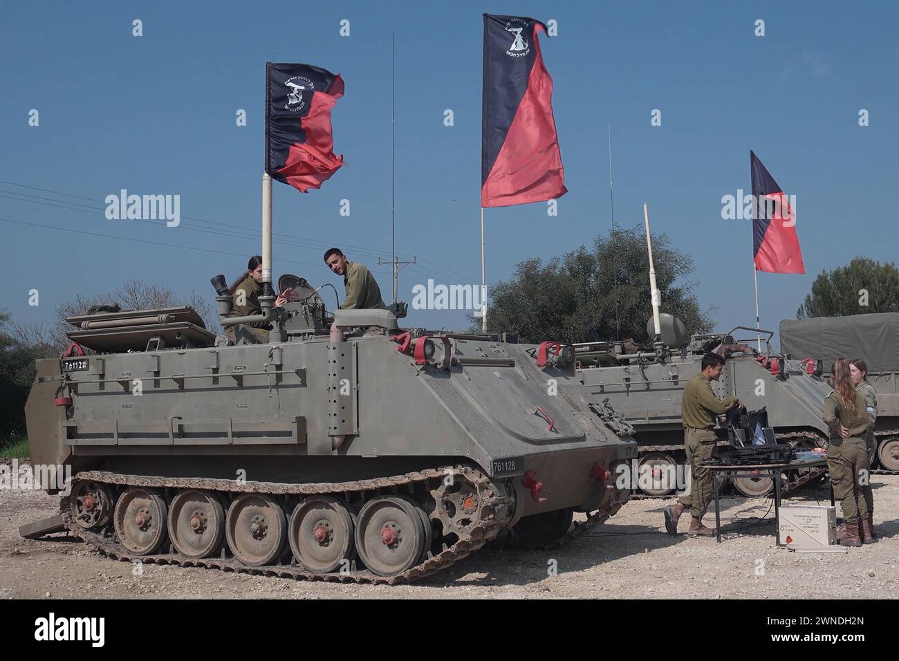A unit of armored personnel carriers that carry 120 mm guided mortar ...