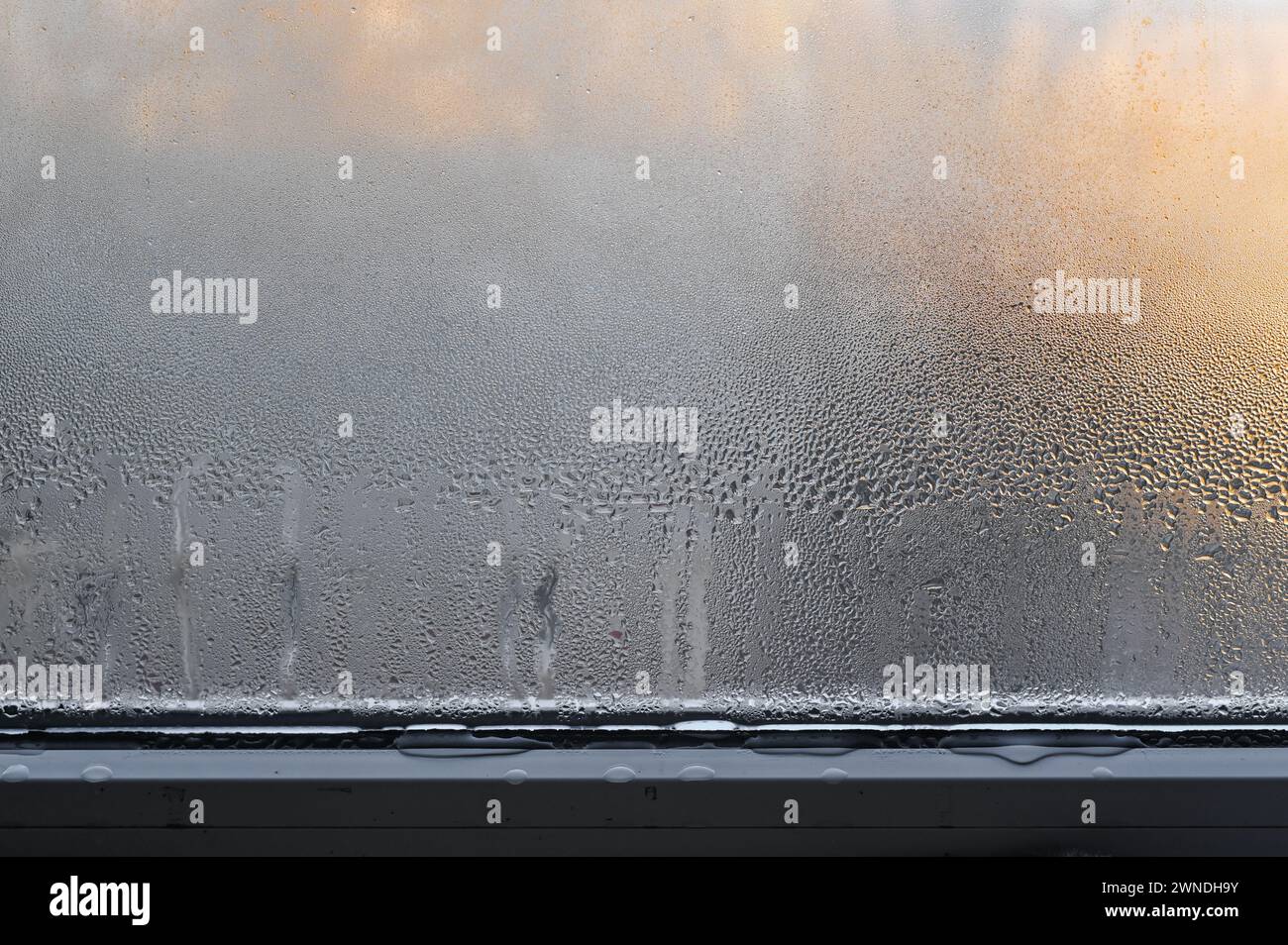 plastic window with water condensation on the glass Stock Photo - Alamy