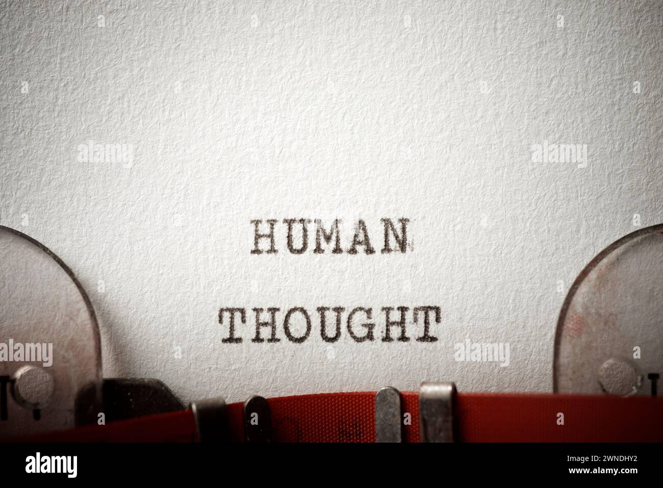Human thought text written with a typewriter Stock Photo - Alamy