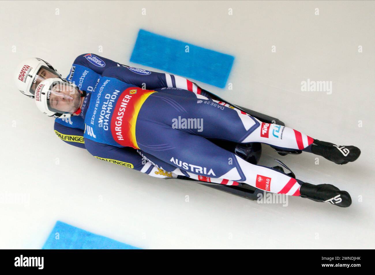 Juri Thomas Gatt and Riccardo Martin Schoepf of Austria speed down the ...