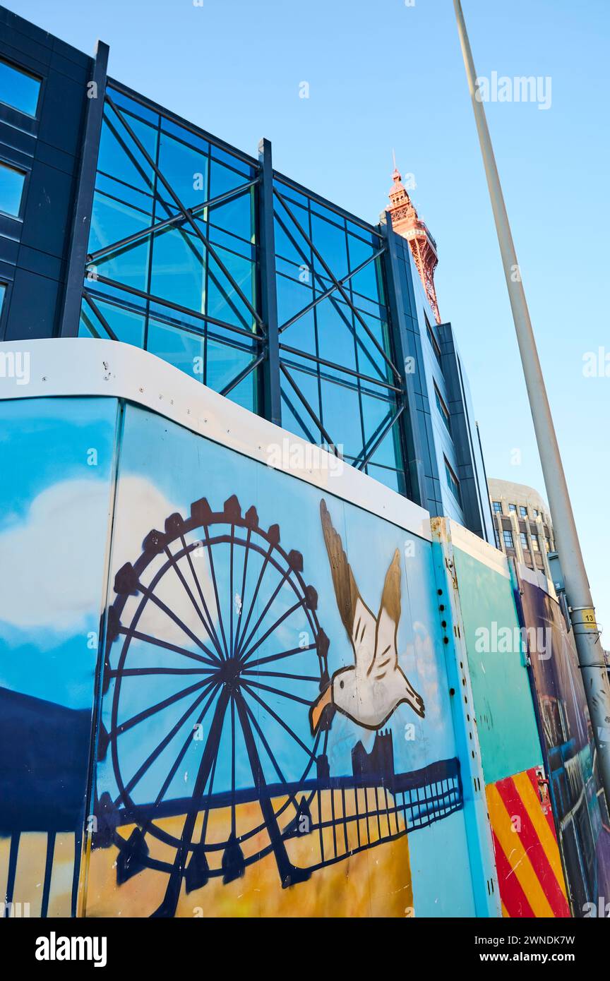 Boards up around the new Showtown Museum in Blackpool Stock Photo - Alamy