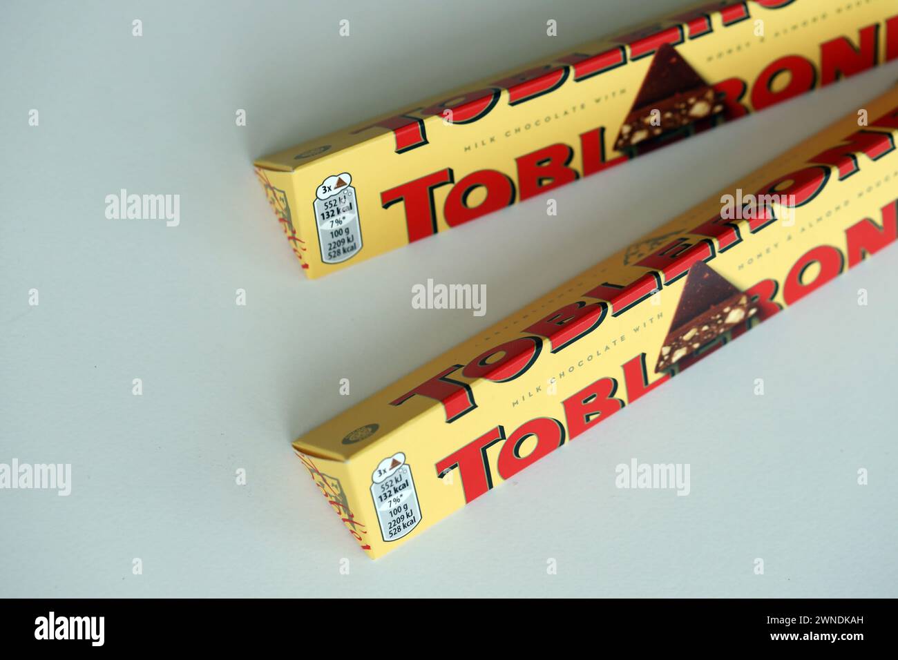 KYIV, UKRAINE - OCTOBER 31, 2023 Yellow Toblerone Chocolate Bar ...