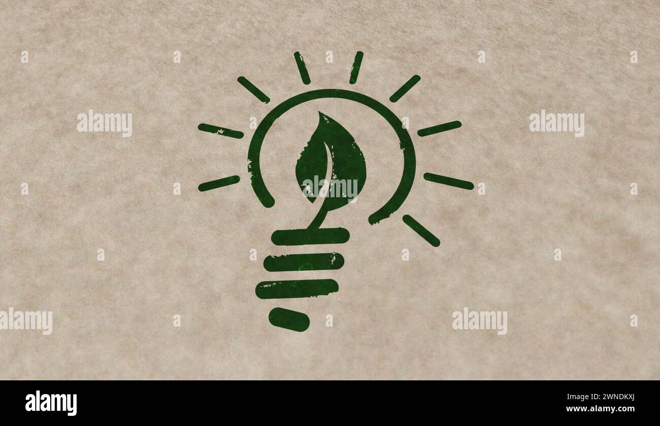 Eco friendly idea stamp icons in few color versions. Green energy and ...
