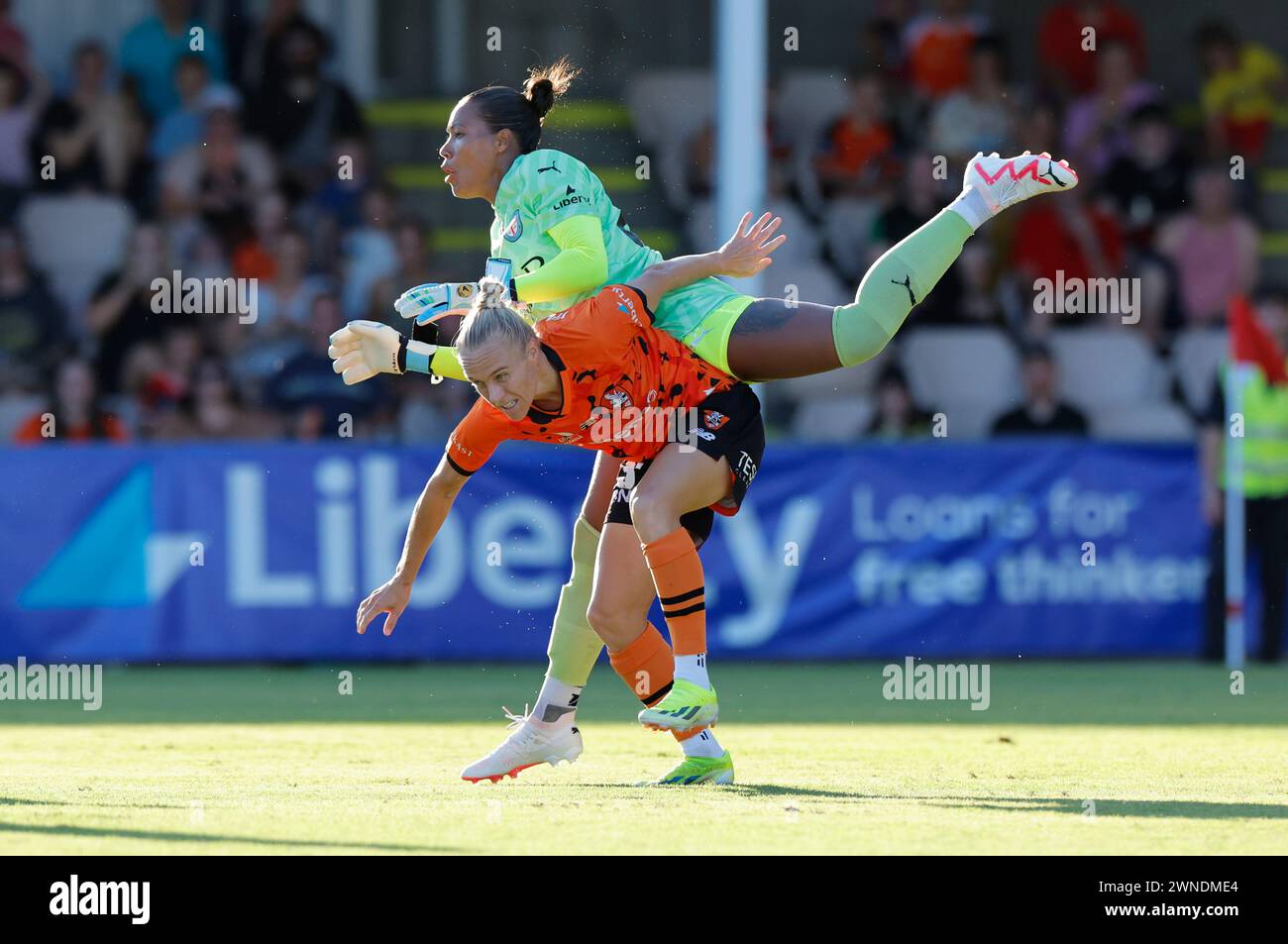 Brisbane, Australia, 2nd March 2024. Barbara (88 Melbourne) and Tameka ...