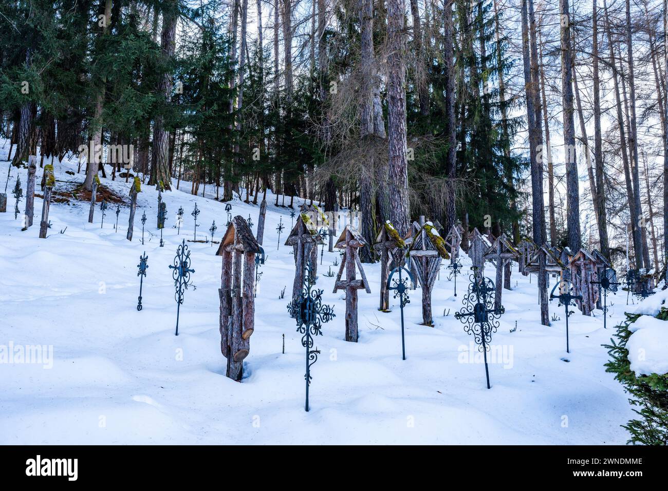 BRUNECK-BRUNICO, ITALY - JANUARY 25, 2024: The Soldiers' Cemetery in ...