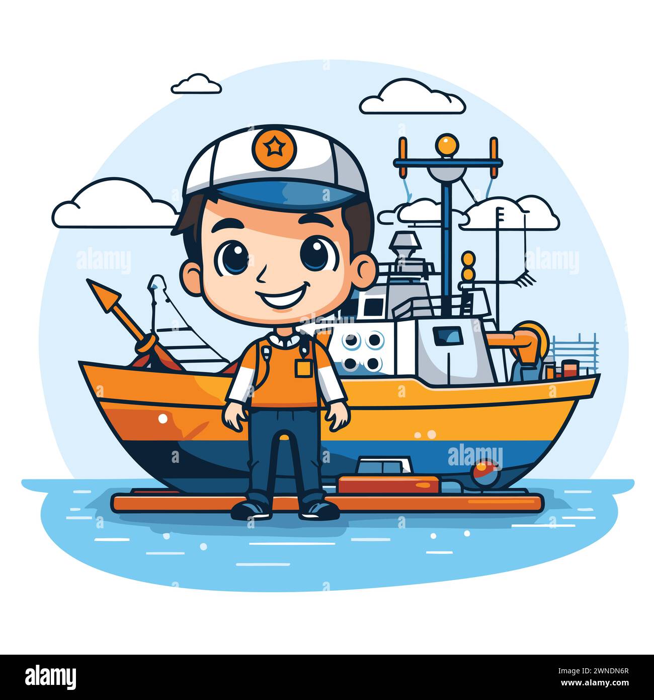 Cartoon sailor hi-res stock photography and images - Alamy