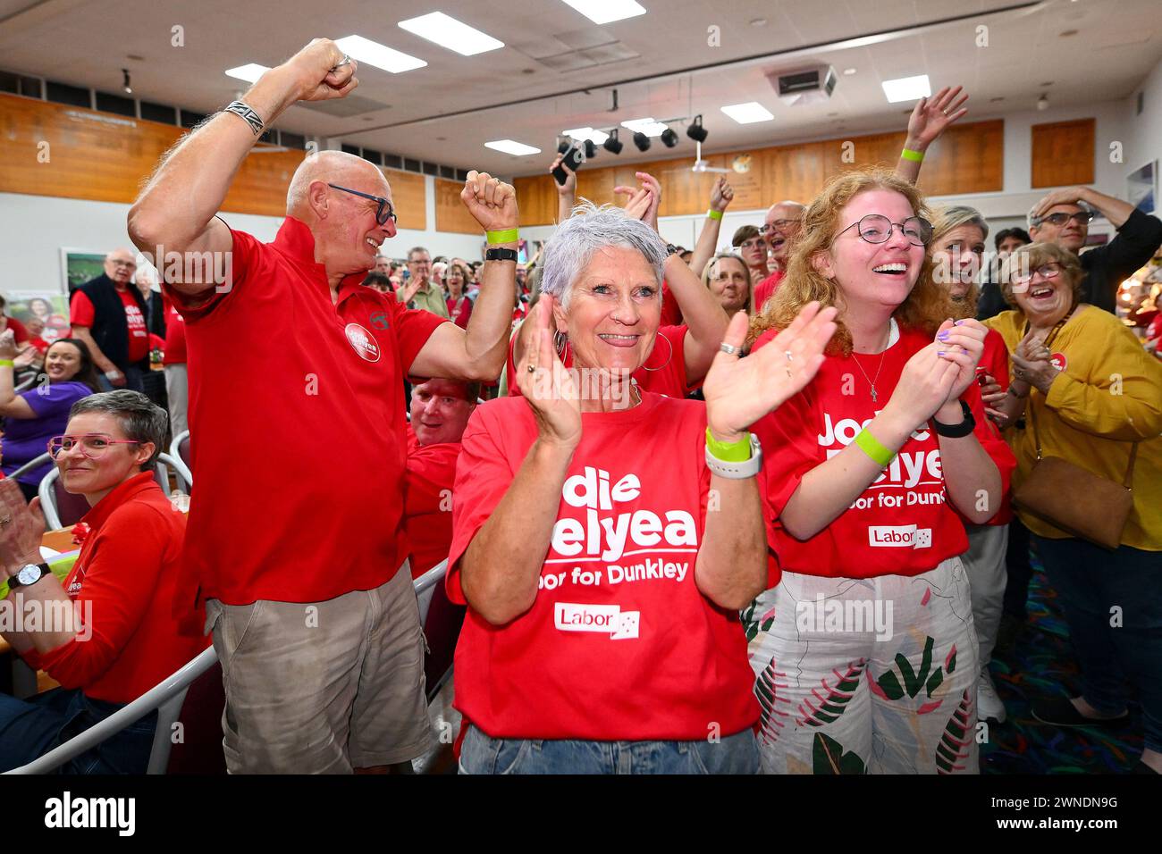 Melbourne, Australia. 02nd Mar, 2024. Supporters celebrate as Labor ...