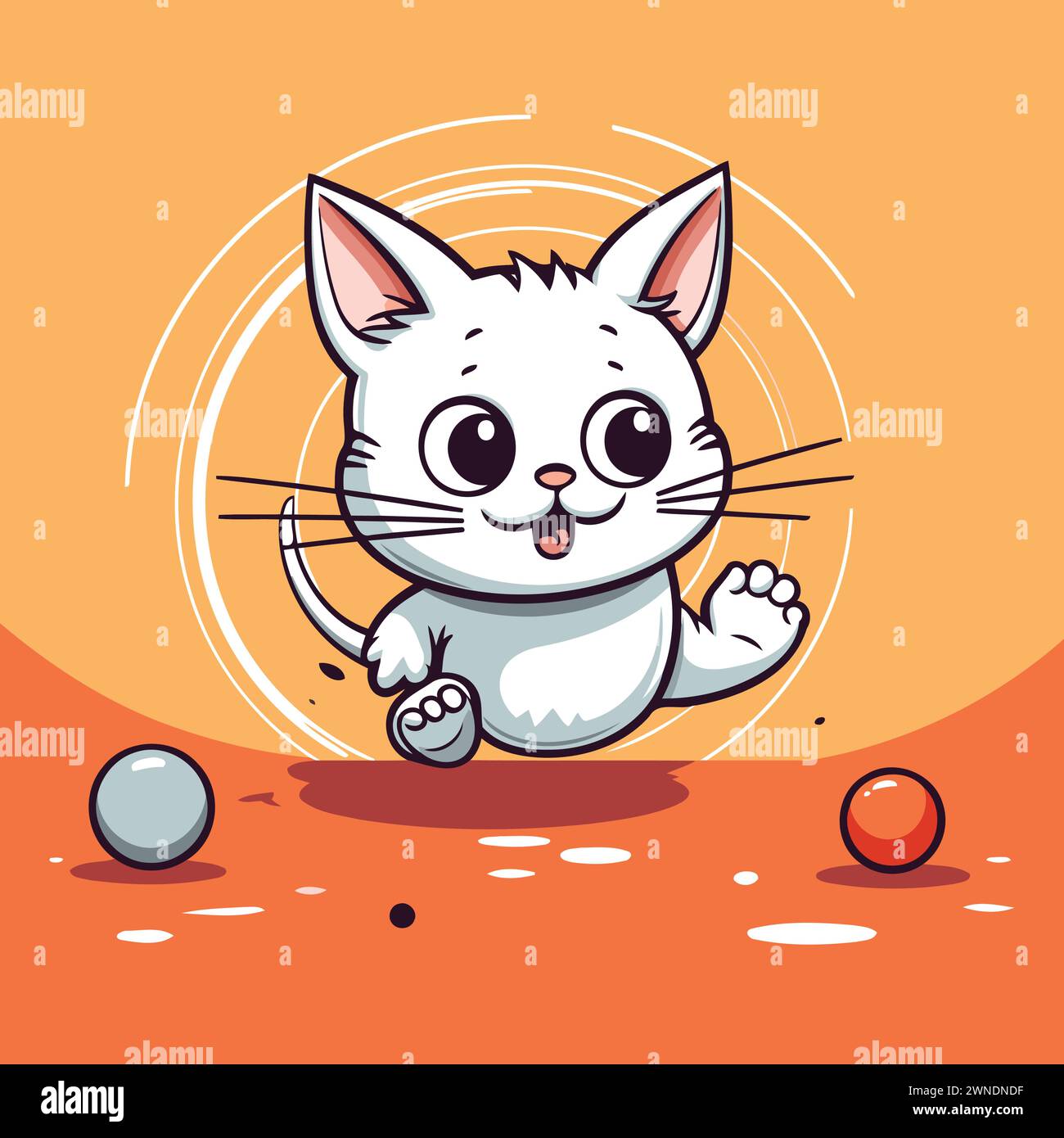 Cartoon cat playing with balls hi-res stock photography and images - Alamy
