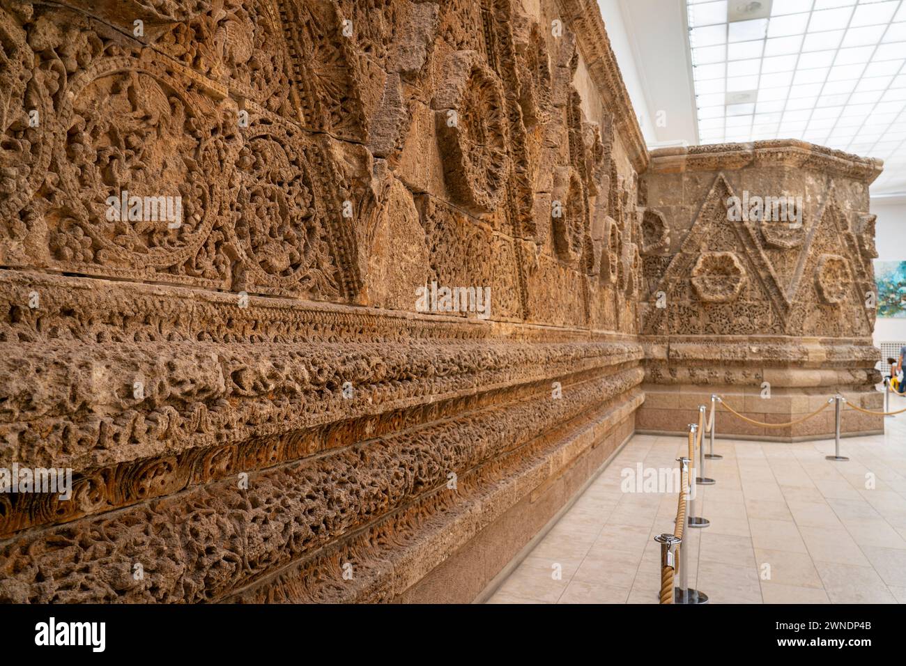 Facade of the Palace of Mshatta, from Umayyad palace of Qasr Al-Mshatta ...