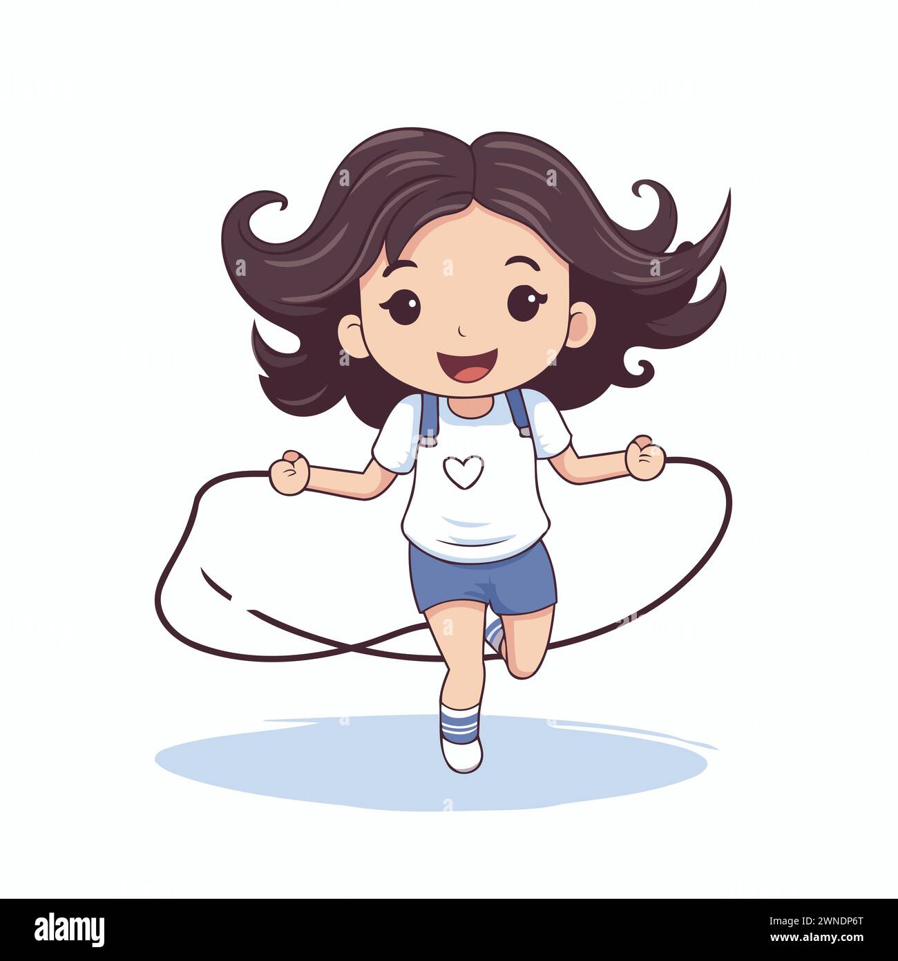 Girl with skipping rope Stock Vector Images - Alamy