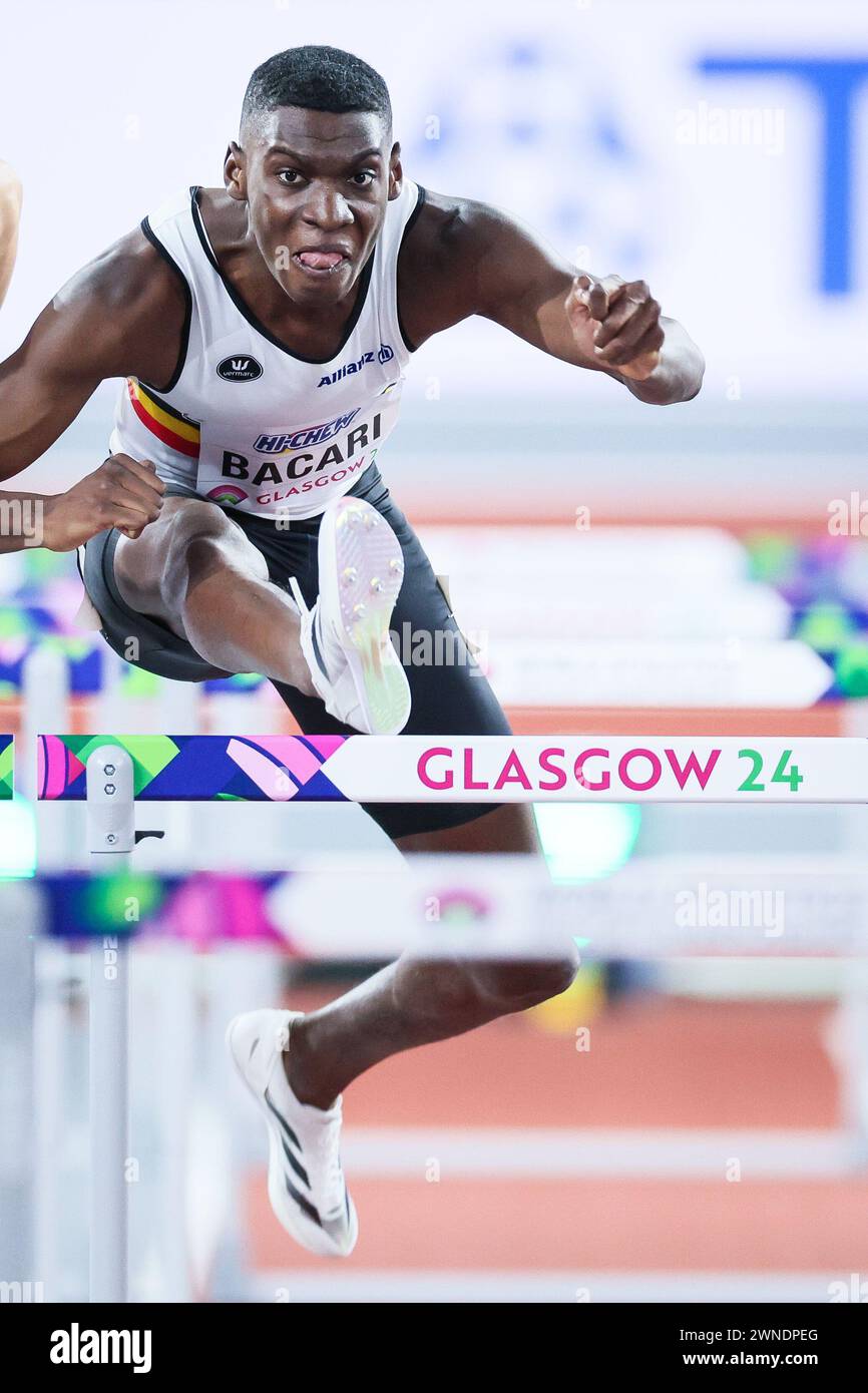 Glasgow, UK. 02nd Mar, 2024. Belgian Elie Bacari pictured in action ...
