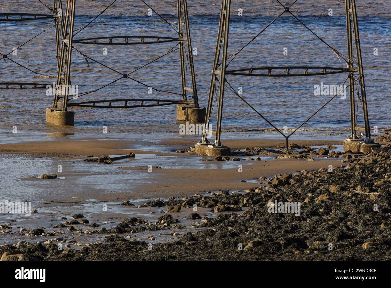 Clevedon Pier leg foundation Stock Photo - Alamy