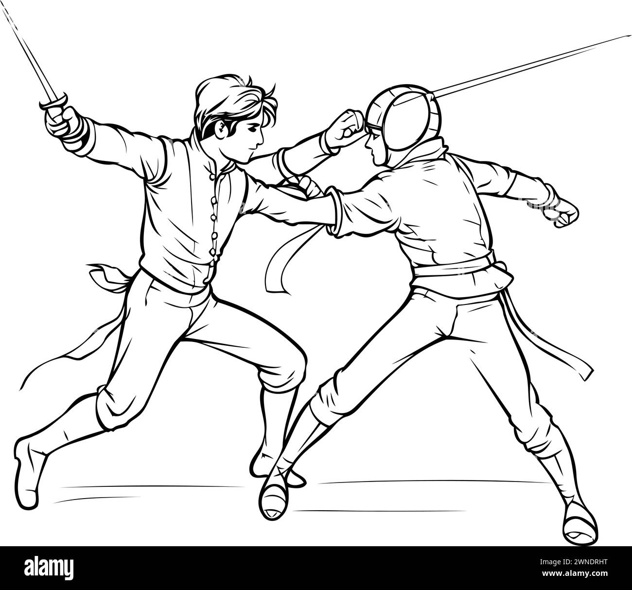 Woman fencing Stock Vector Images - Alamy