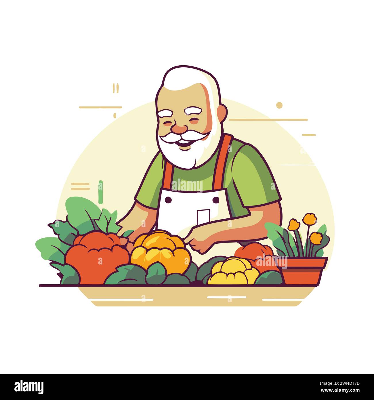 Man selling vegetables Stock Vector Images - Alamy