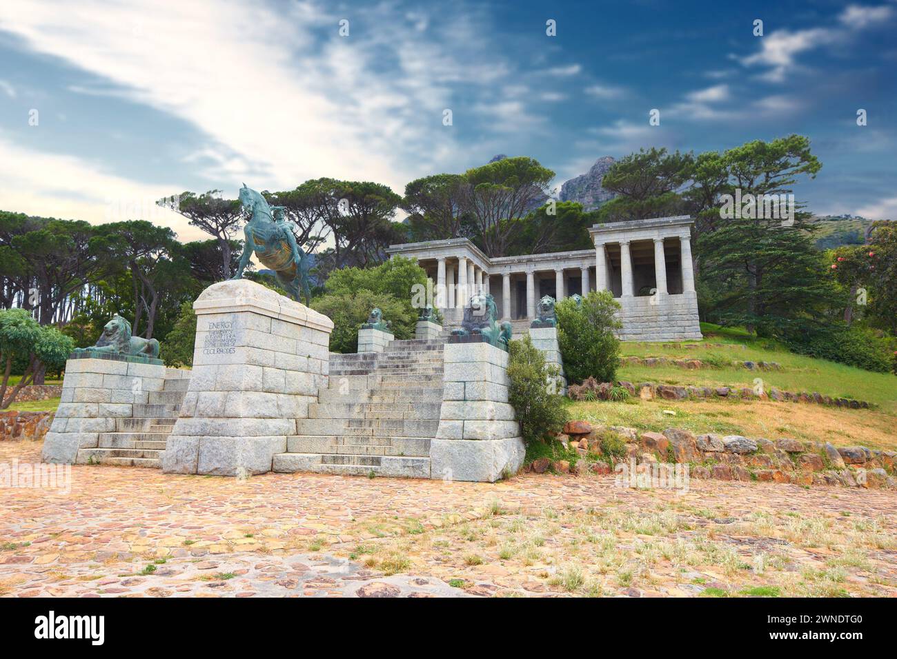 Rhodes Memorial, monument and architecture in Cape Town, outdoor and ...