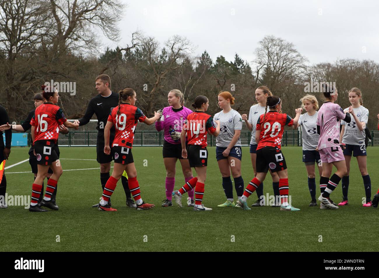 Respect handshakes Southampton Women FC v Bridgwater Women FC at ...