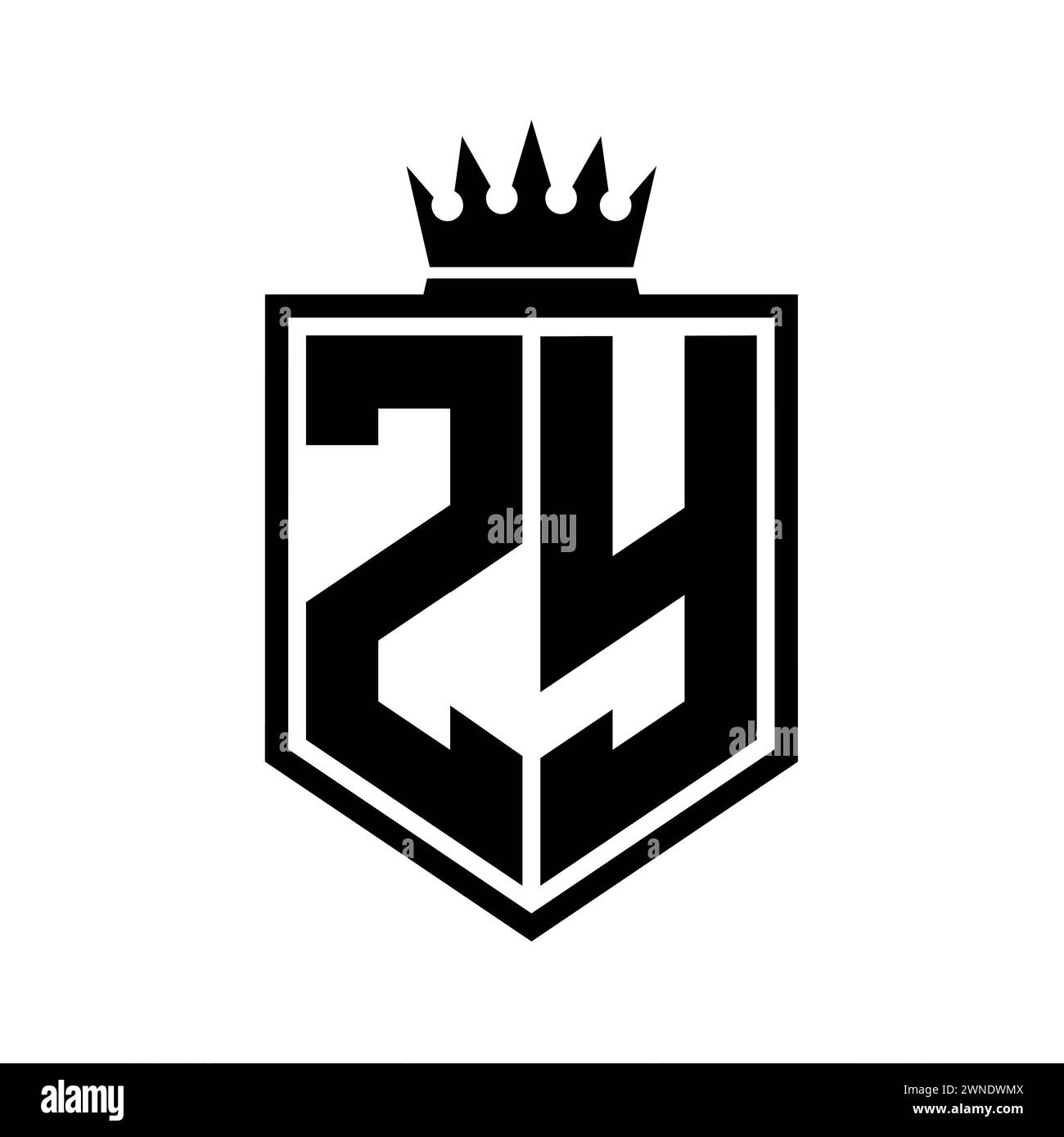 Initial zy logo Black and White Stock Photos & Images - Alamy