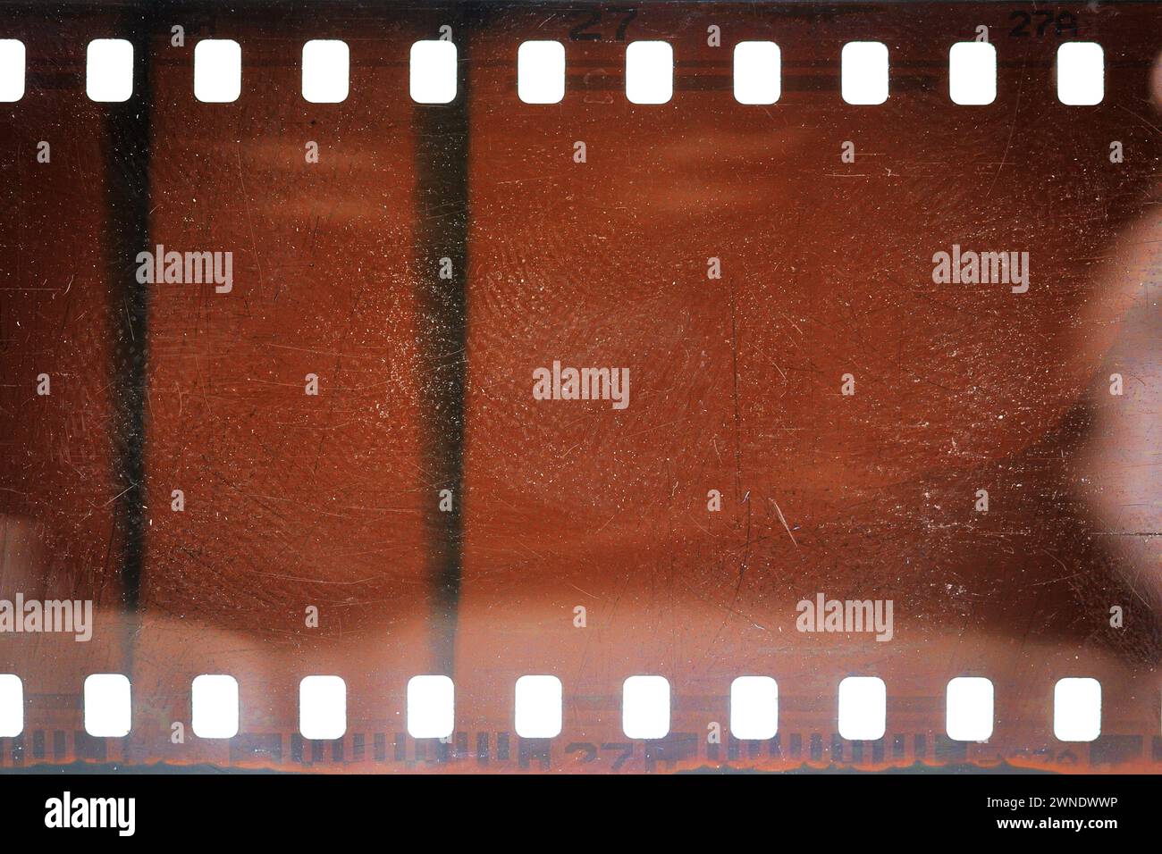 Dusty and grungy 35mm film texture or surface. Perforated scratched ...