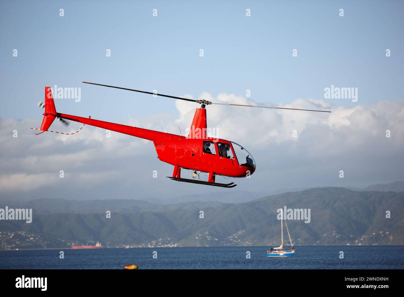 Helicopter, sea and emergency transport or landscape for search and ...
