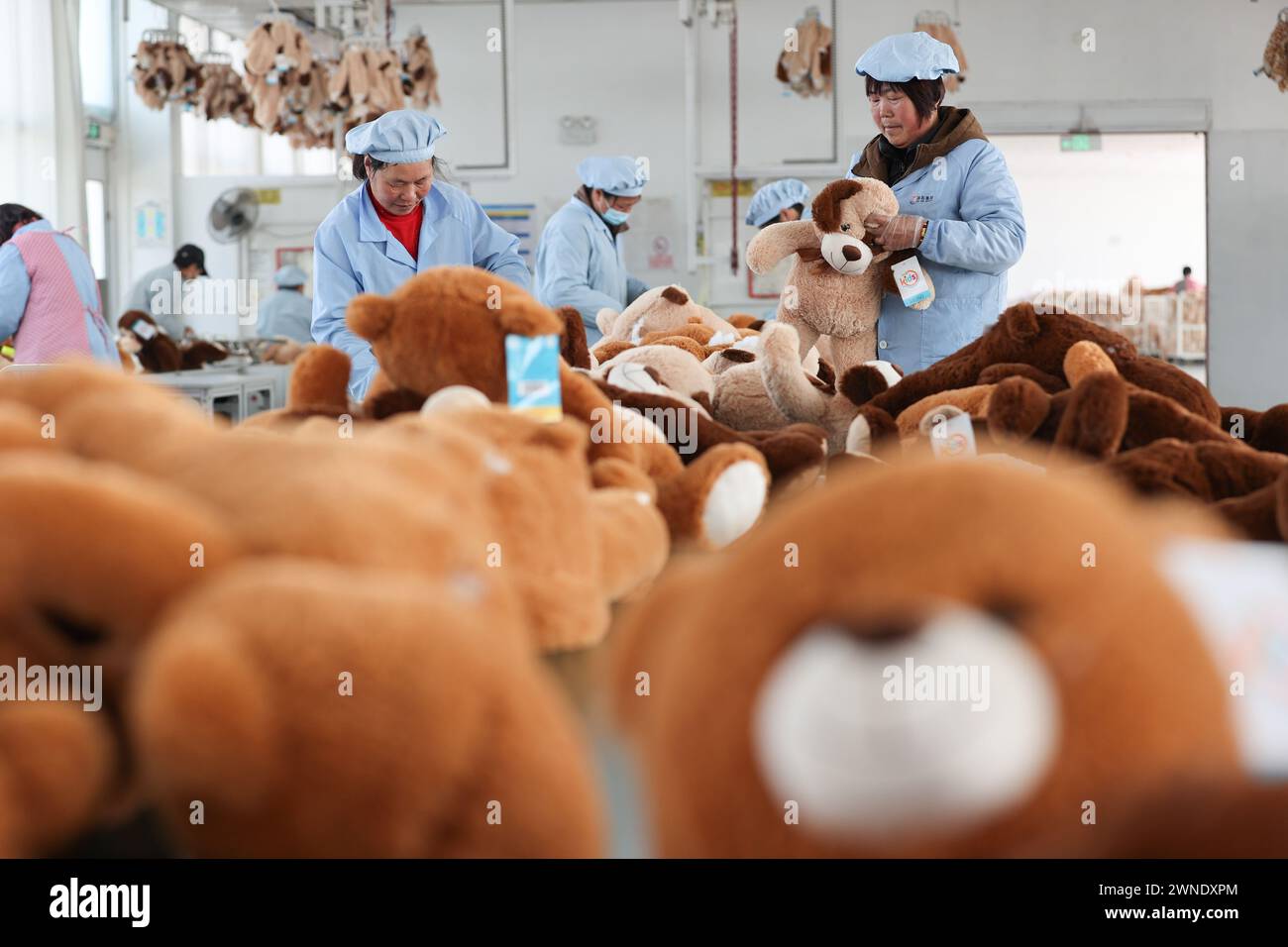 LIANYUNGANG, CHINA - MARCH 2, 2024 - Workers at a toy export enterprise ...