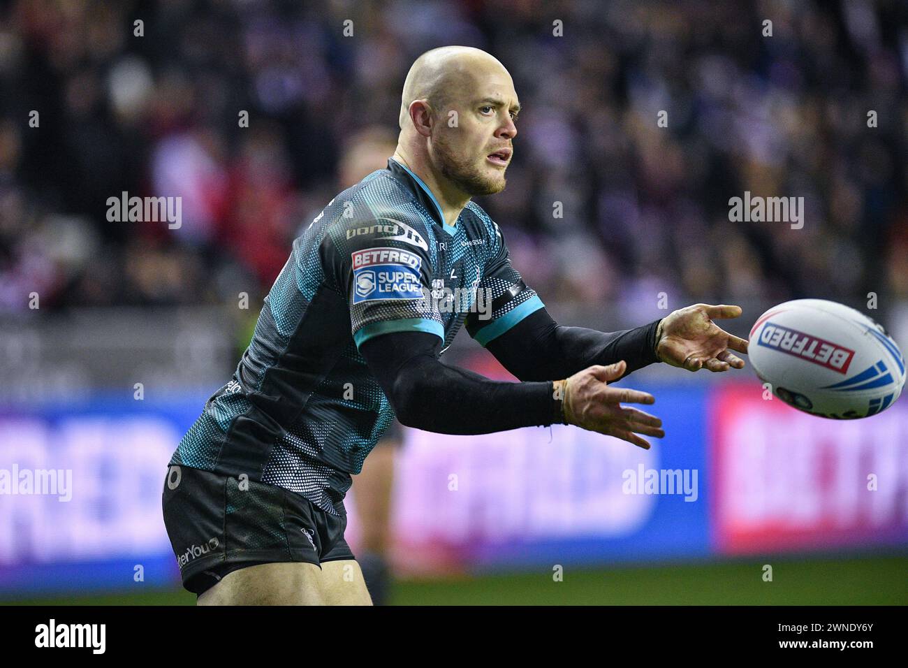 Wigan, England - 1st March 2024 - Adam Swift (2) of Huddersfield Giants ...