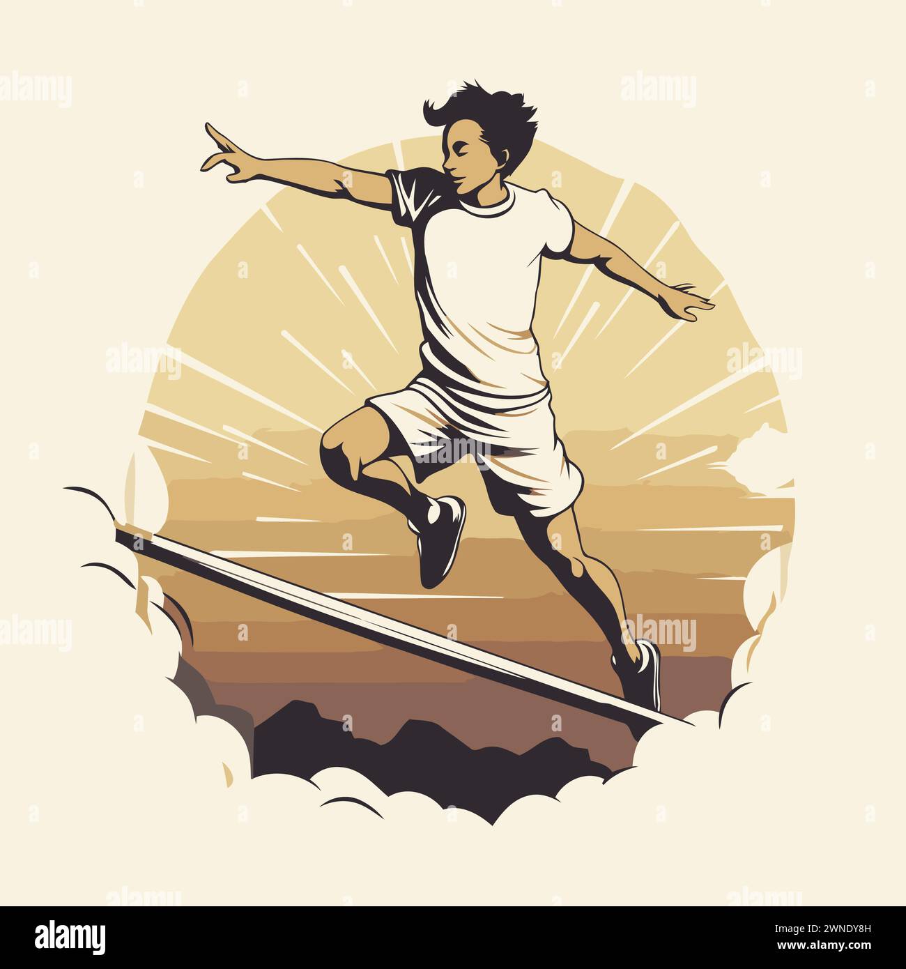Man jumping on jump rope Stock Vector Images - Alamy