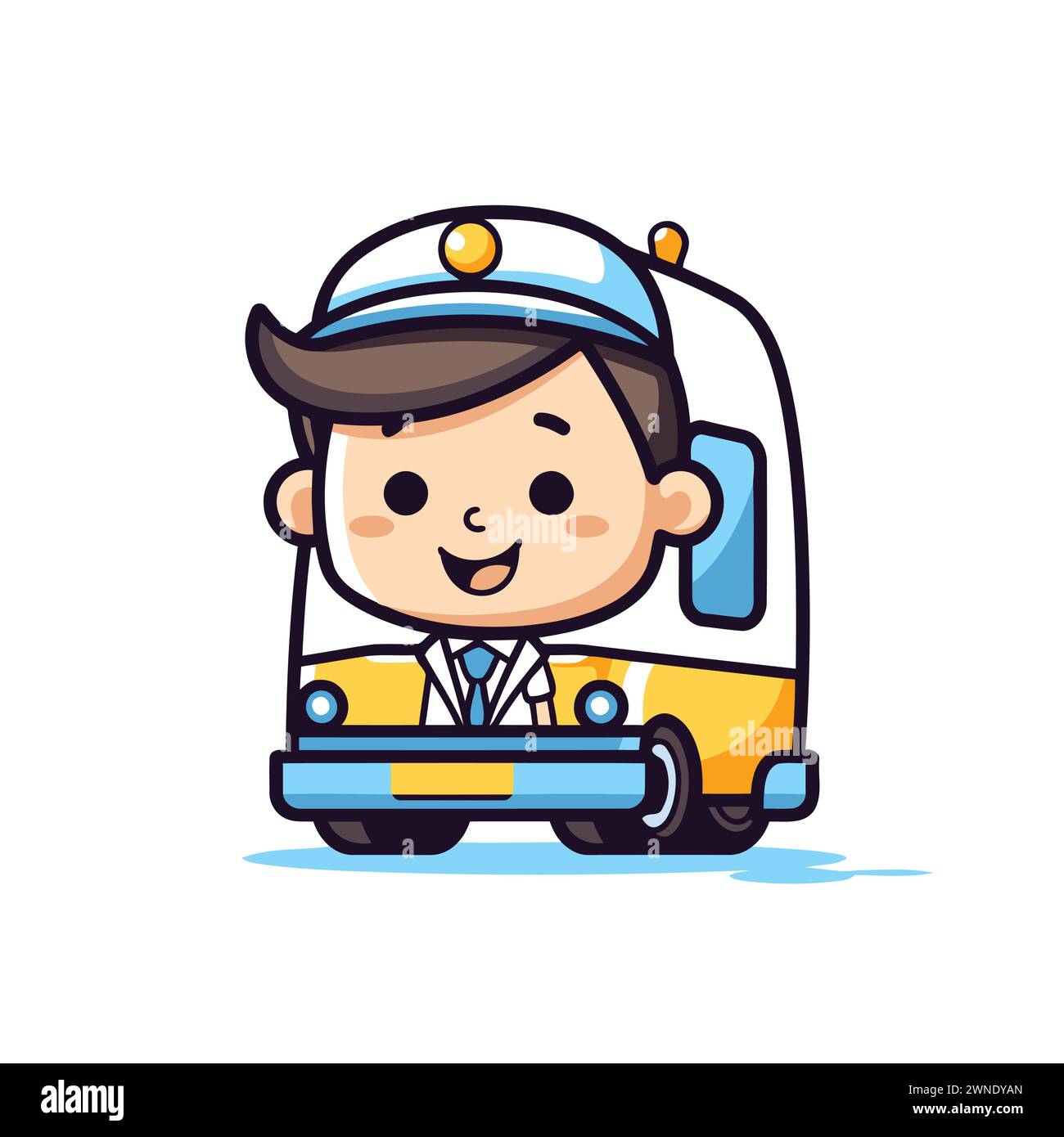 Driving a school bus Stock Vector Images - Alamy