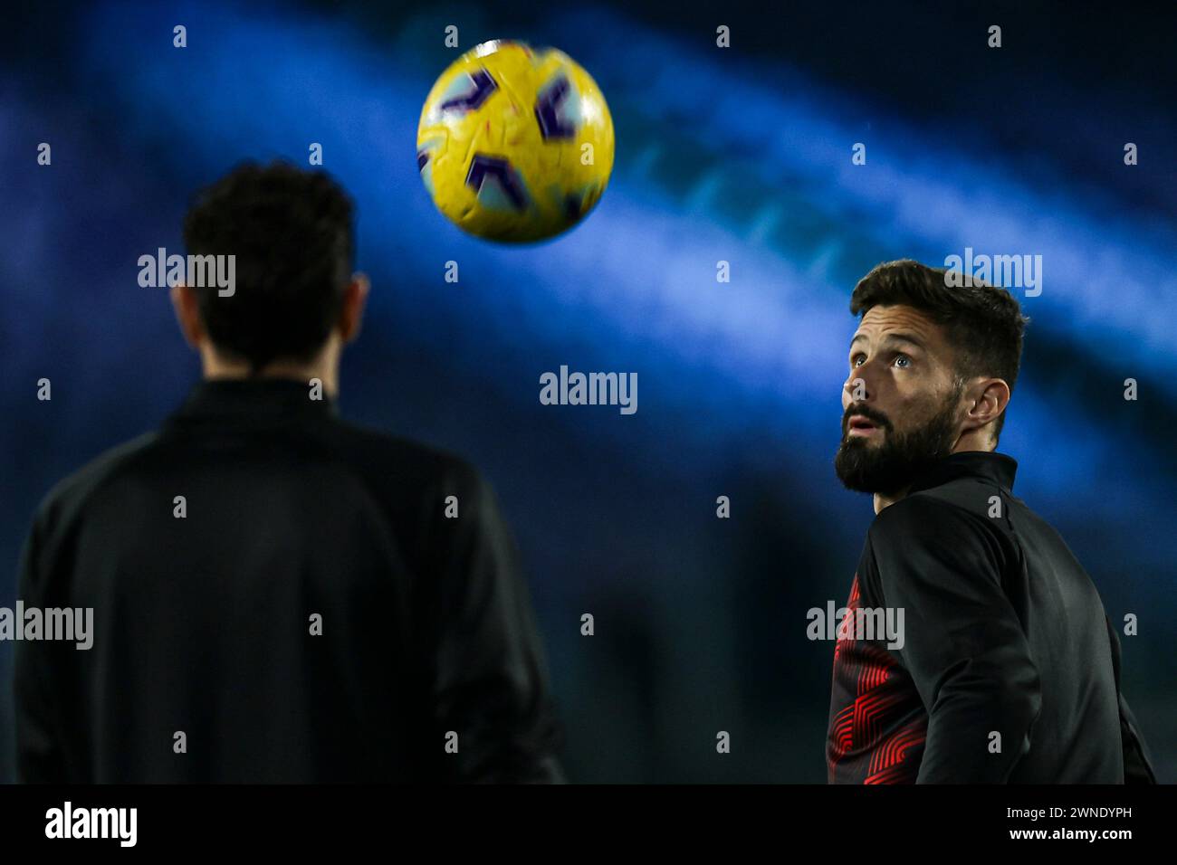 Milan's French forward Olivier Giroud during the Serie A football match SS Lazio vs AC Milan at ...