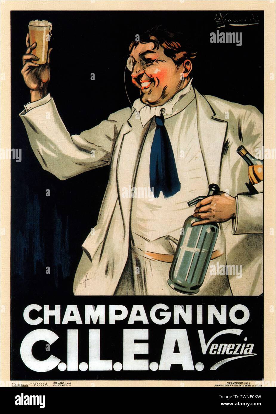 "CHAMPAGNINO CILEA VENEZIA" [CHAMPAGNINO CILEA VENICE] A vintage ...