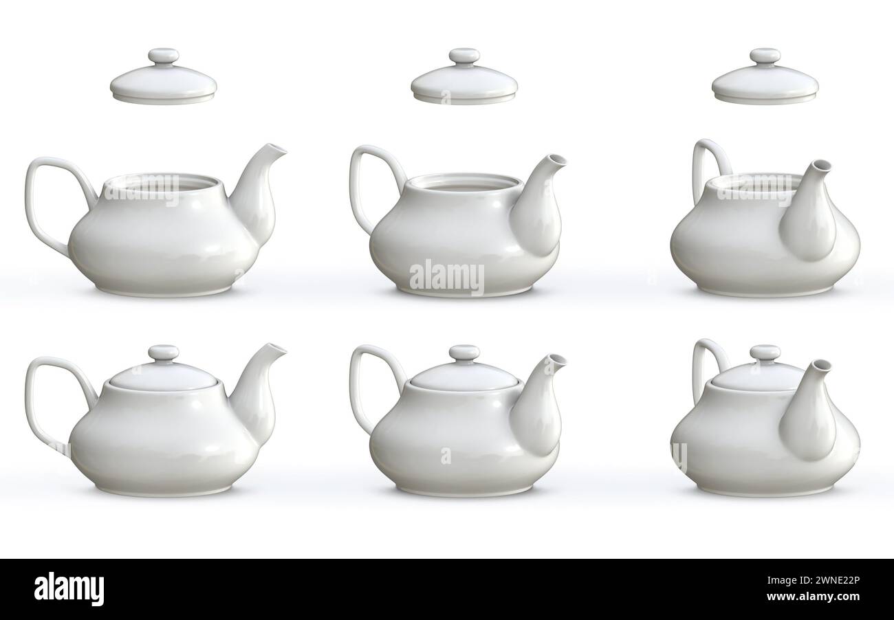 Porcelain Teapot Set , This is a 3d rendered computer generated image ...