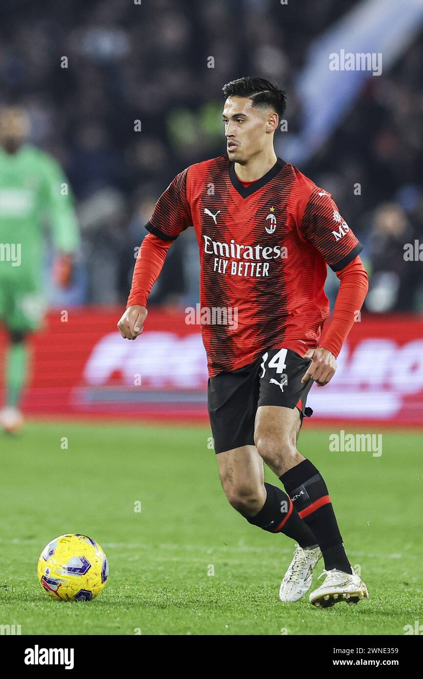 Rome, Italy. 01st Mar, 2024. Milanâ€™s Dutch midfielder Tijjani ...