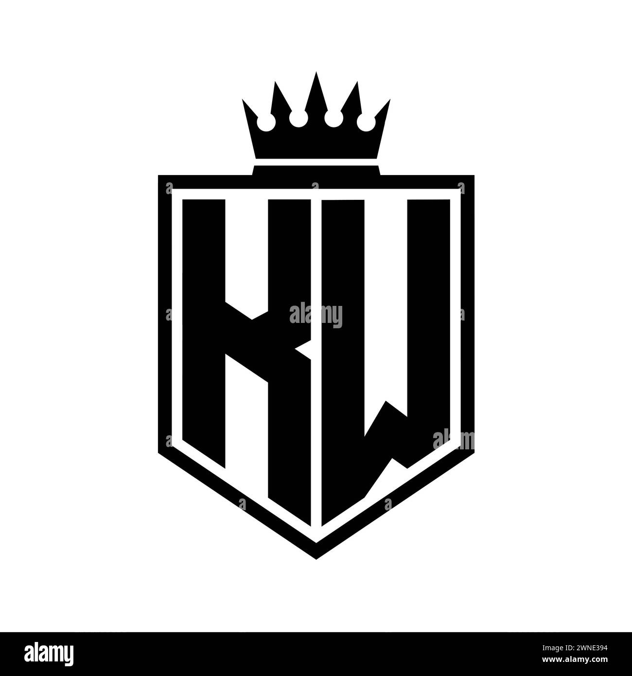 Kw letter logo Black and White Stock Photos & Images - Alamy