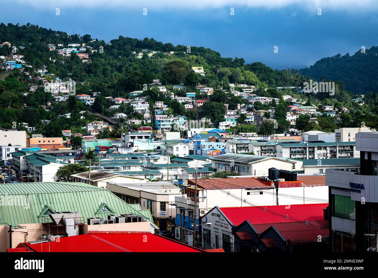The town of Castries in St Lucia Stock Photo - Alamy