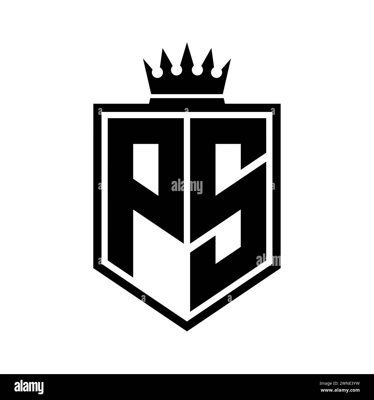 Crown logo with letters hi-res stock photography and images - Alamy