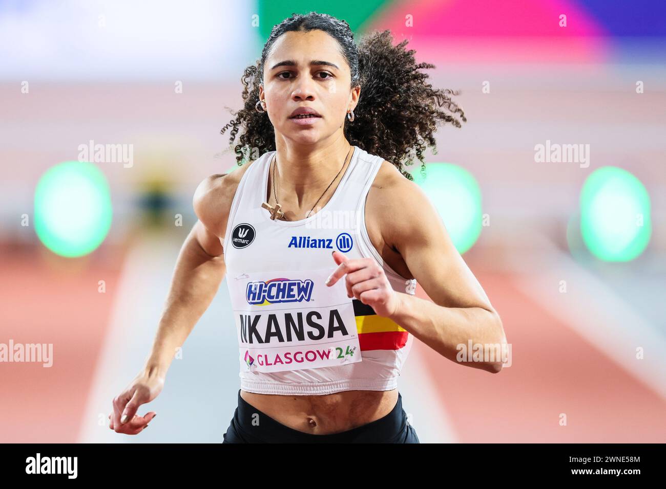 Glasgow, UK. 02nd Mar, 2024. Belgian Delphine Nkansa pictured in action ...