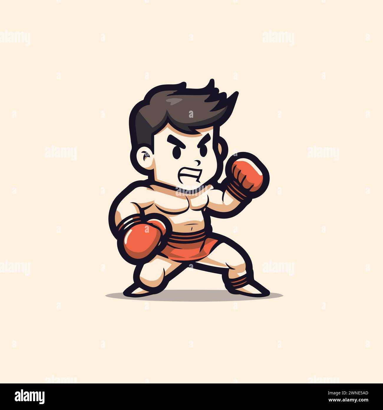 Cartoon boxer vector illustration. Mascot design for t-shirt Stock ...