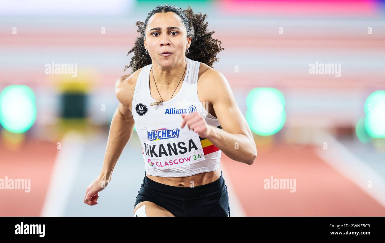 Glasgow, UK. 02nd Mar, 2024. Belgian Delphine Nkansa pictured in action ...