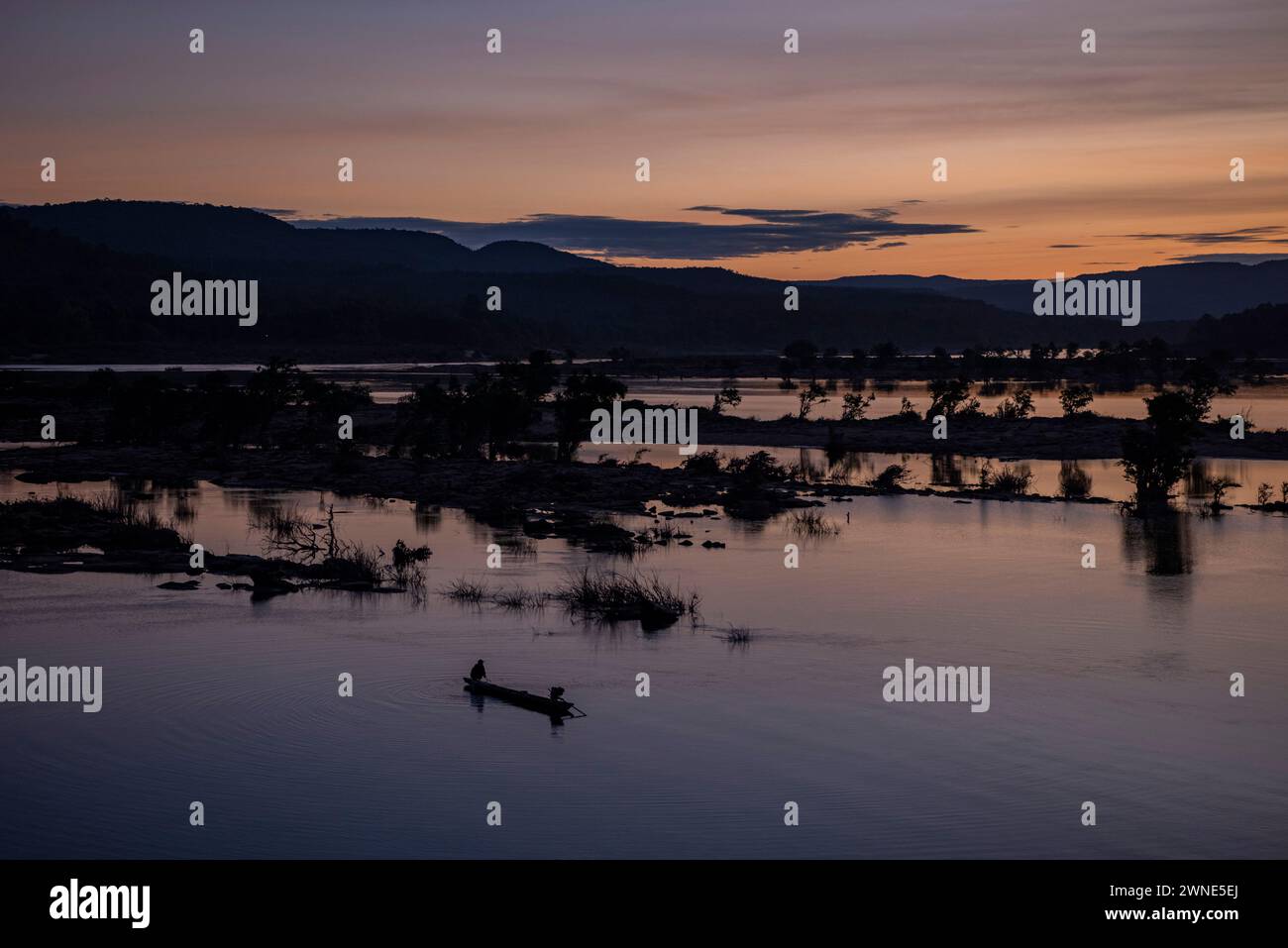 confluence of Mekong River and Mun River at Two Color River viewpoint ...