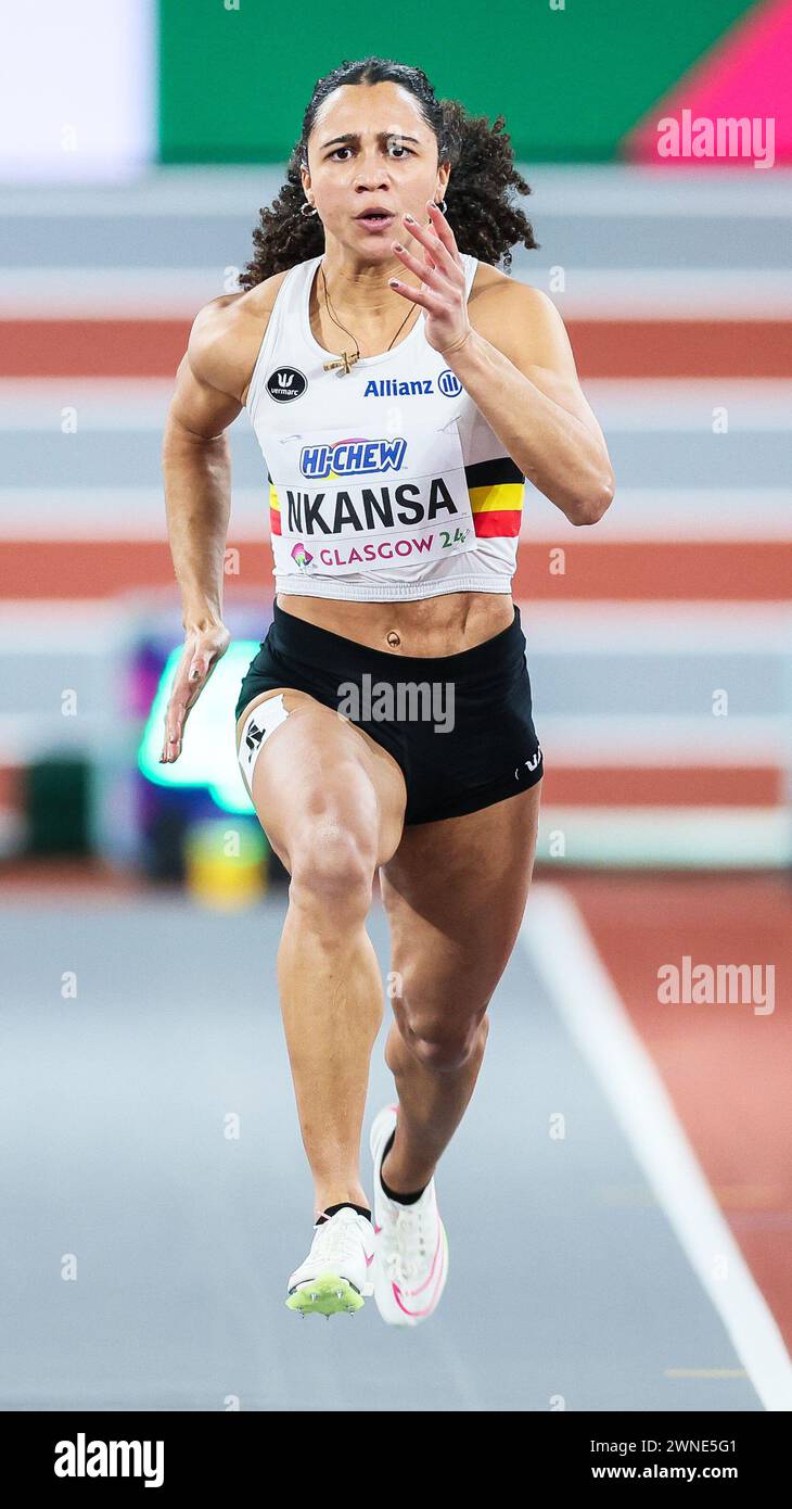 Glasgow, UK. 02nd Mar, 2024. Belgian Delphine Nkansa pictured in action ...