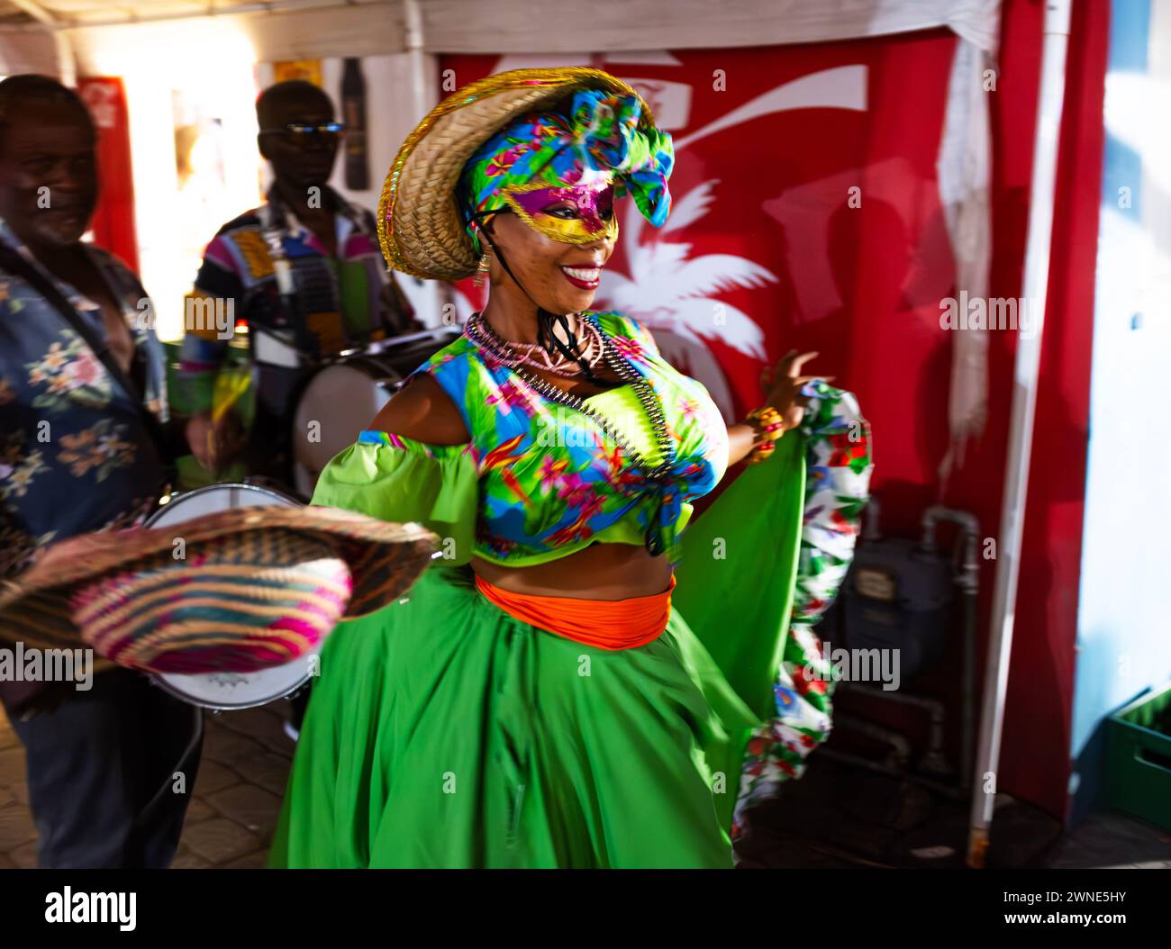 A carnival atmosphere at Oistins fish fry, a regular event every Friday ...