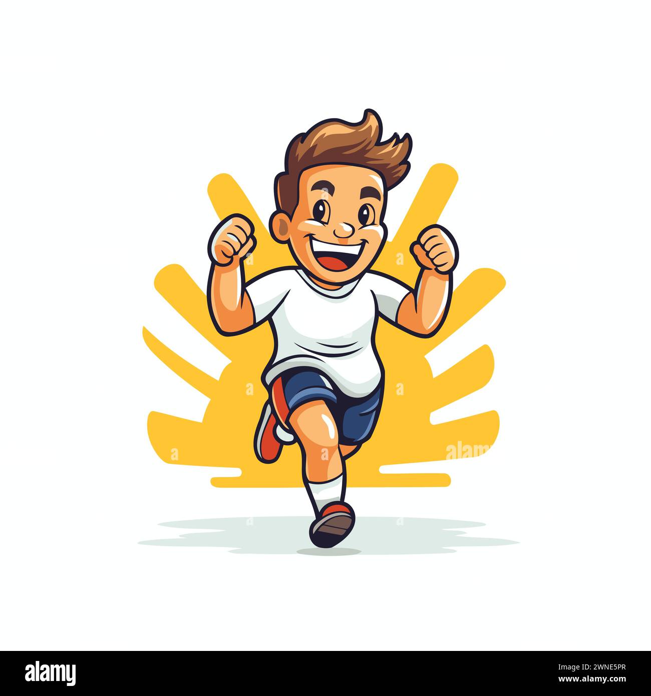 Running man cartoon character. Vector illustration isolated on a white ...