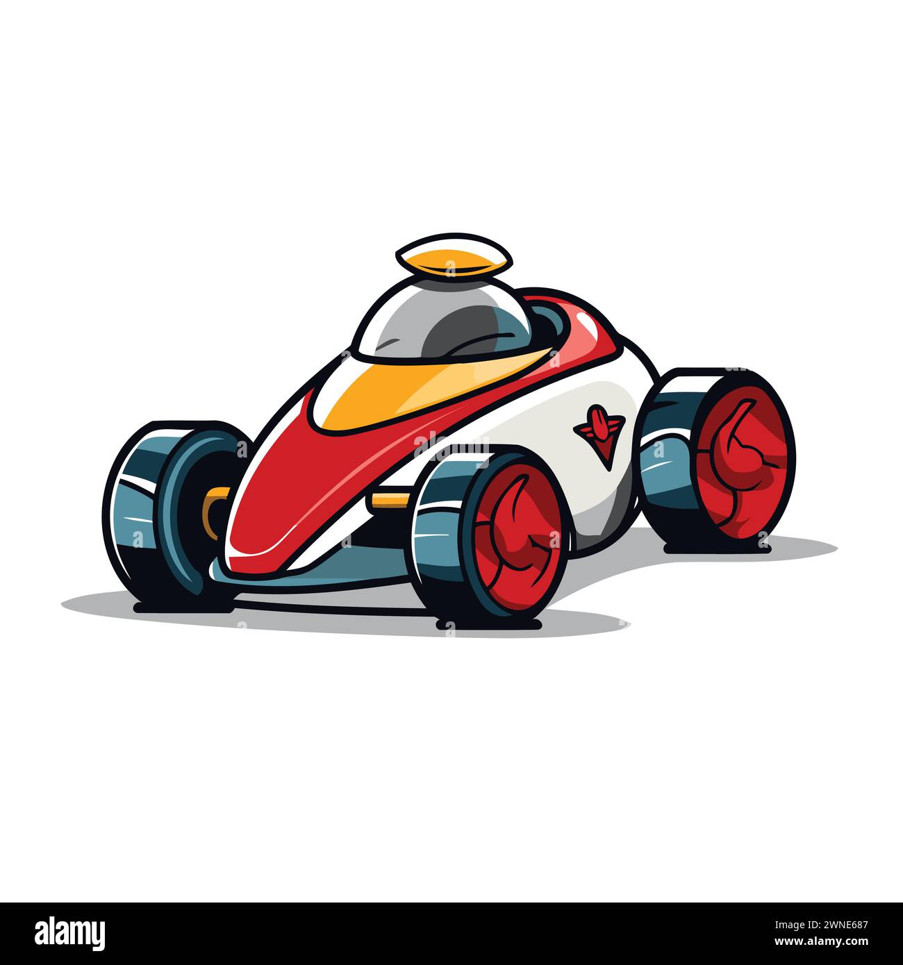 Racing car. Vector illustration on white background. Cartoon style ...